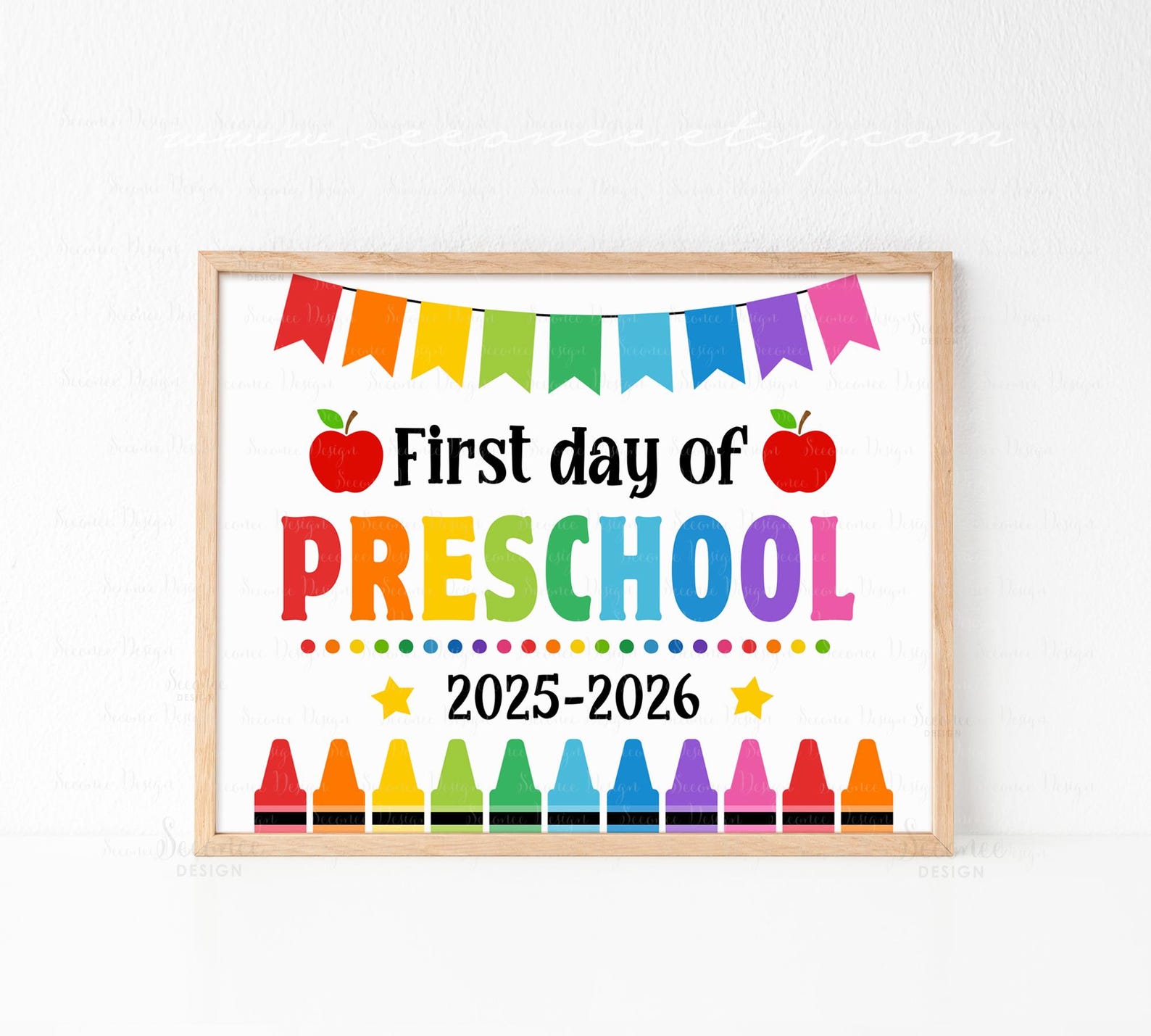 First Day of Preschool Sign Printable, Back to School Sign, First Day ...