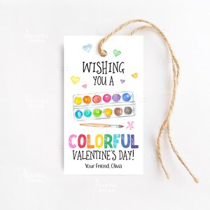 Watercolor Paint Valentine Gift Tag Printable Wishing You A Colorful ...
