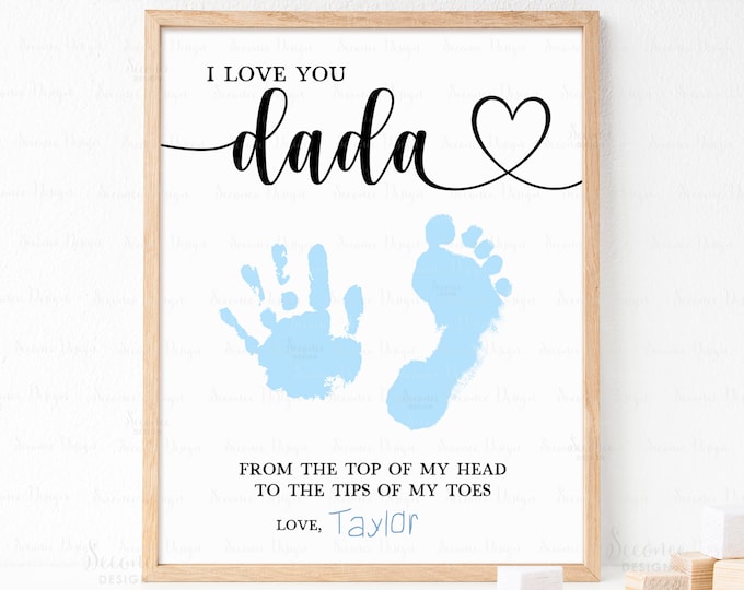 Dada Handprint Poem, Gift for Dada, Father's Day Handprint Art ...