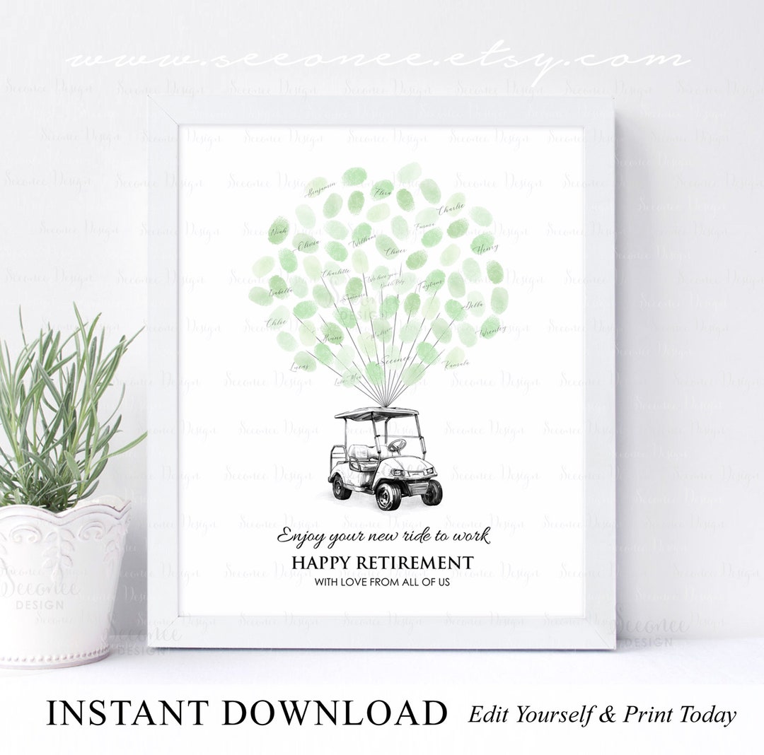INSTANT DOWNLOAD Editable Let's Par-tee Golf Happy Retirement ...