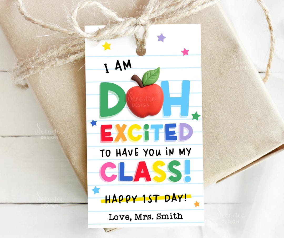Back to School Playdough Gift Tag First Day of School Gift Tags Doh ...