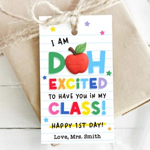 Back to School Playdough Gift Tag First Day of School Gift Tags Doh ...