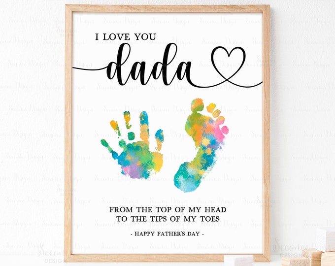 Dada Handprint Art, Father's Day Craft for Kids, Gift for Dada From ...