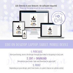 Printable Witching You A Happy Halloween Gift Tag, Witch Treat Bag Tag ...