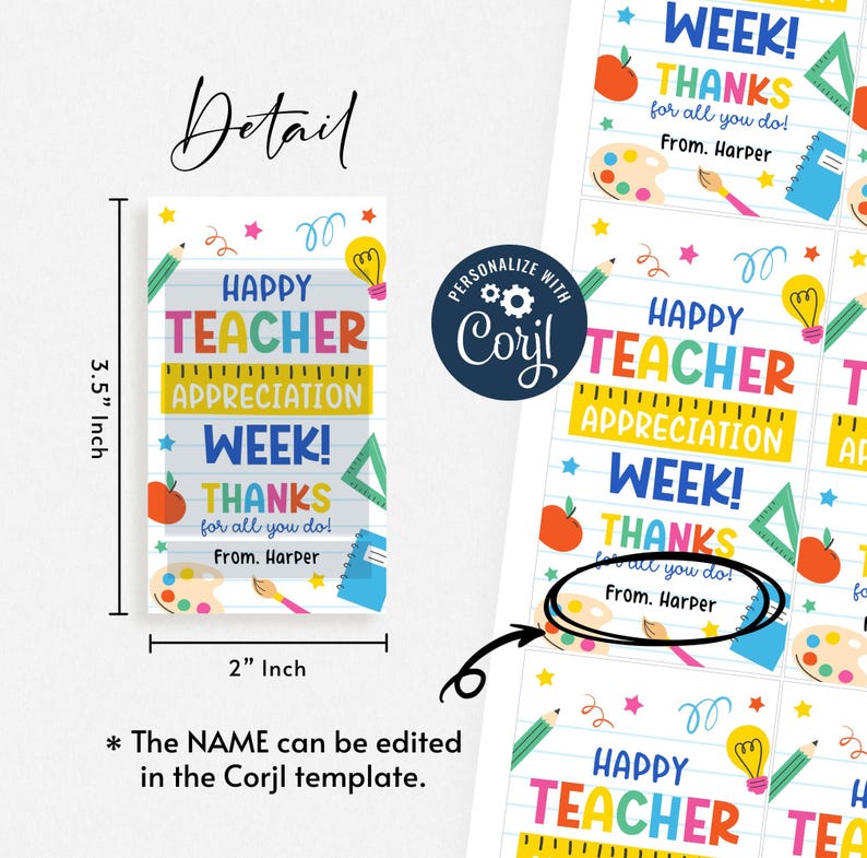 Teacher Appreciation Gift Tags Printable Thank You Teacher Gift Tag ...