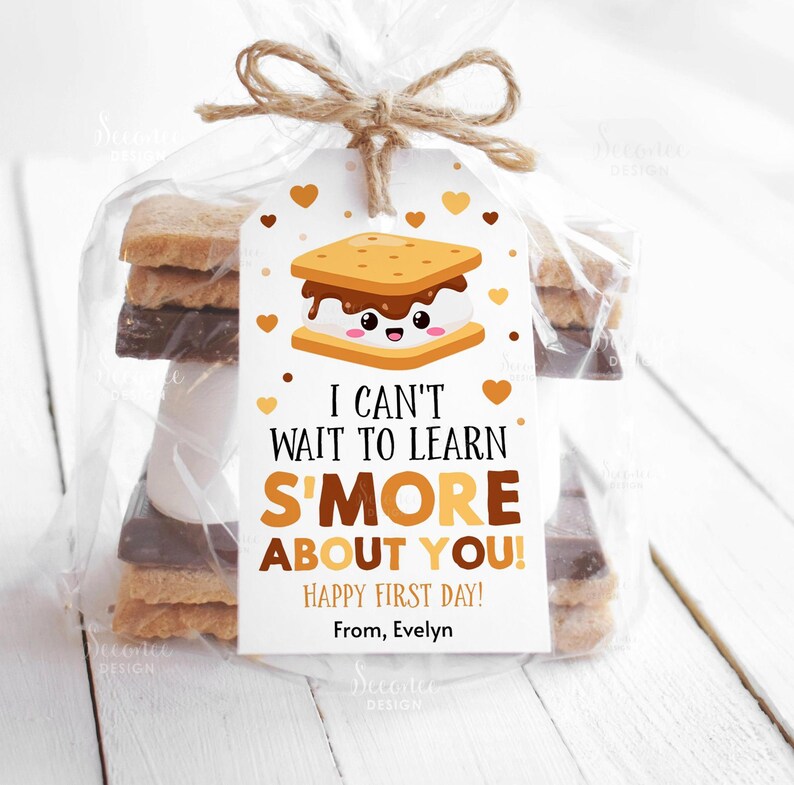 S'more Back to School Gift Tags, Printable First Day of School Smores ...
