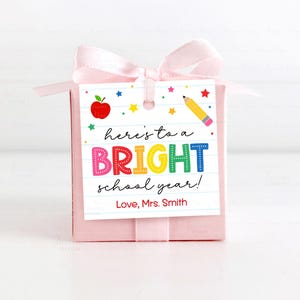 Editable Here's to A Bright School Year Tag, Printable First Day of ...