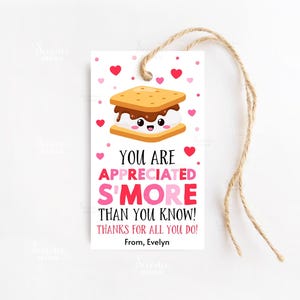 Editable S'mores Gift Tag Template Printable Appreciated Smore Than You ...