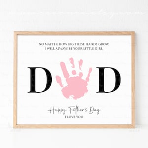 Father's Day Handprint Art, No Matter How Big These Hands Grow, DIY ...