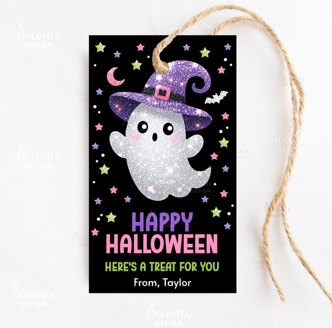 Halloween Gift Tag Printable, Here's A Treat for You Tag Editable ...