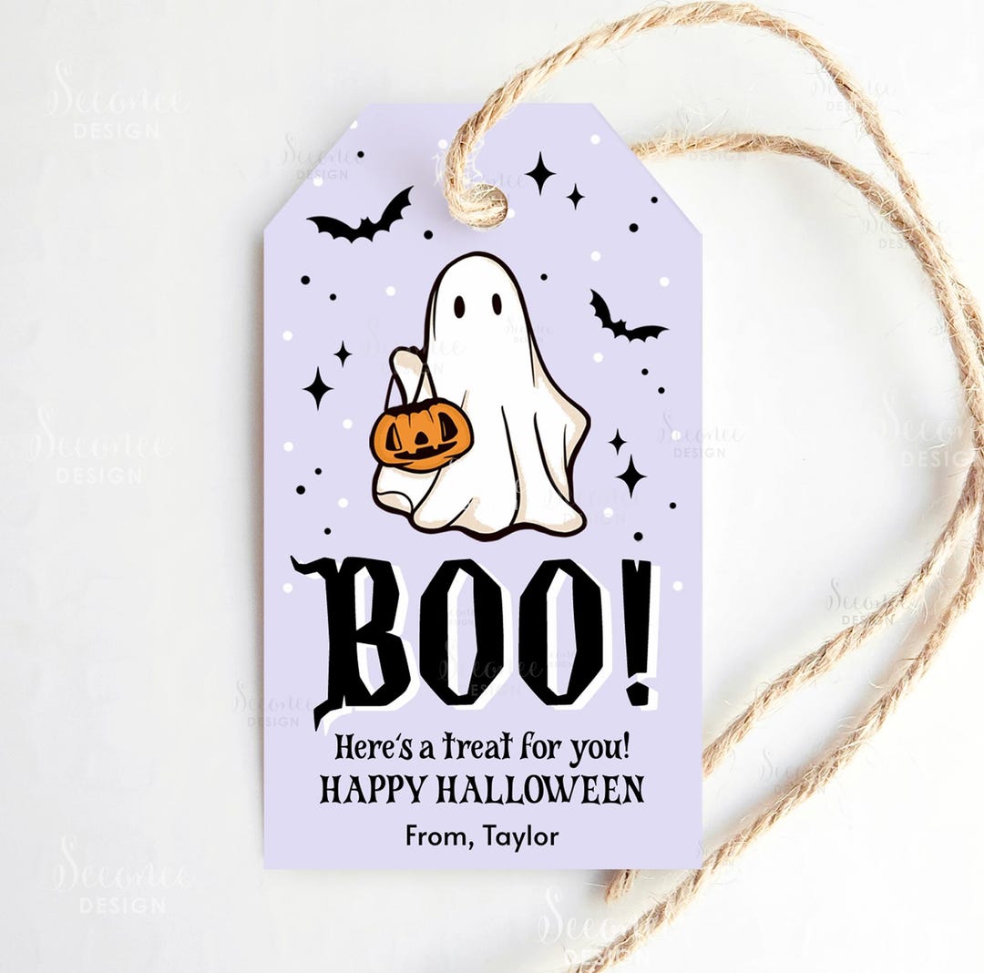 Boo Here's A Treat for You Halloween Gift Tag, Printable Happy ...