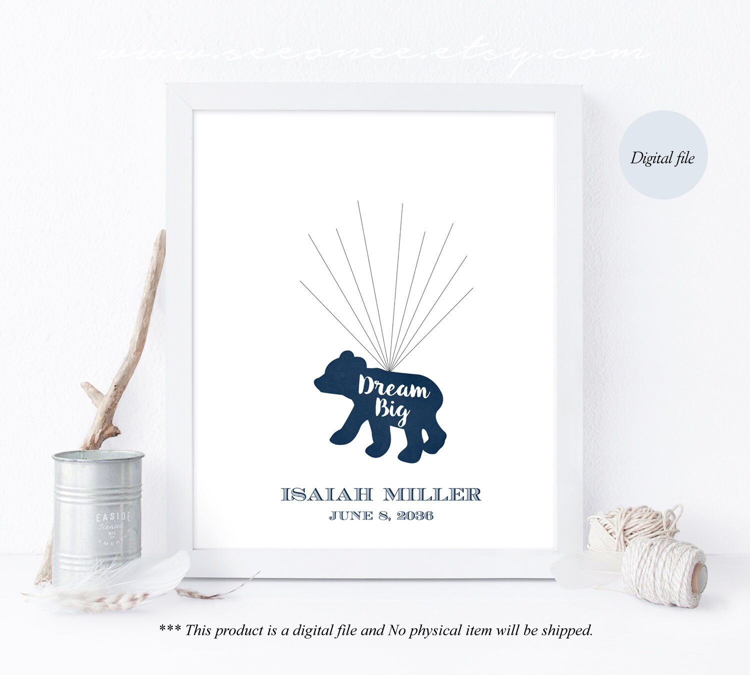 Little bear fingerprint guestbook thumbprint guestbook | Etsy