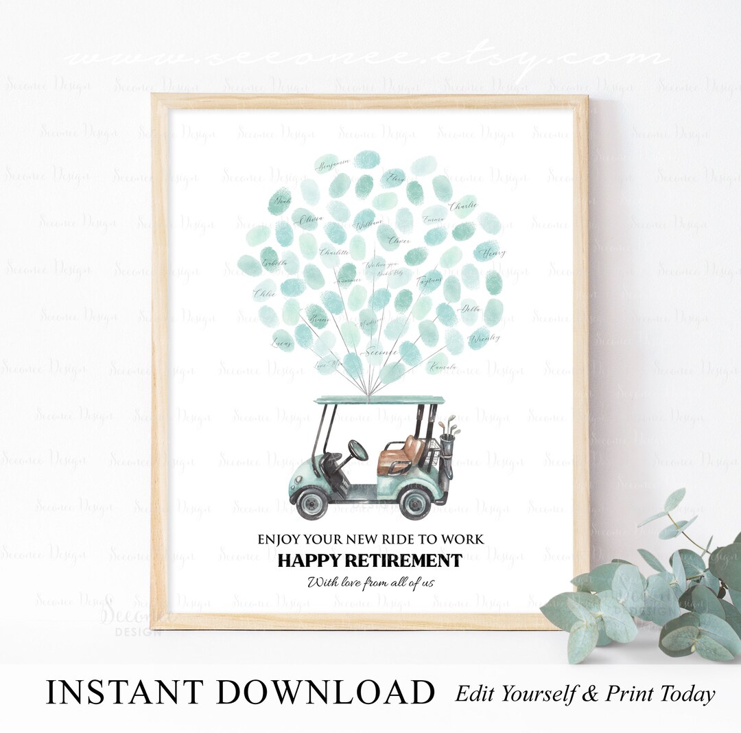 INSTANT DOWNLOAD Editable Let's Par-tee Golf Retirement Keepsake Gift ...