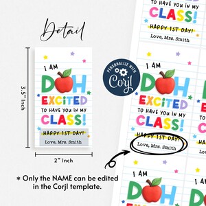 Back to School Playdough Gift Tag First Day of School Gift Tags Doh ...