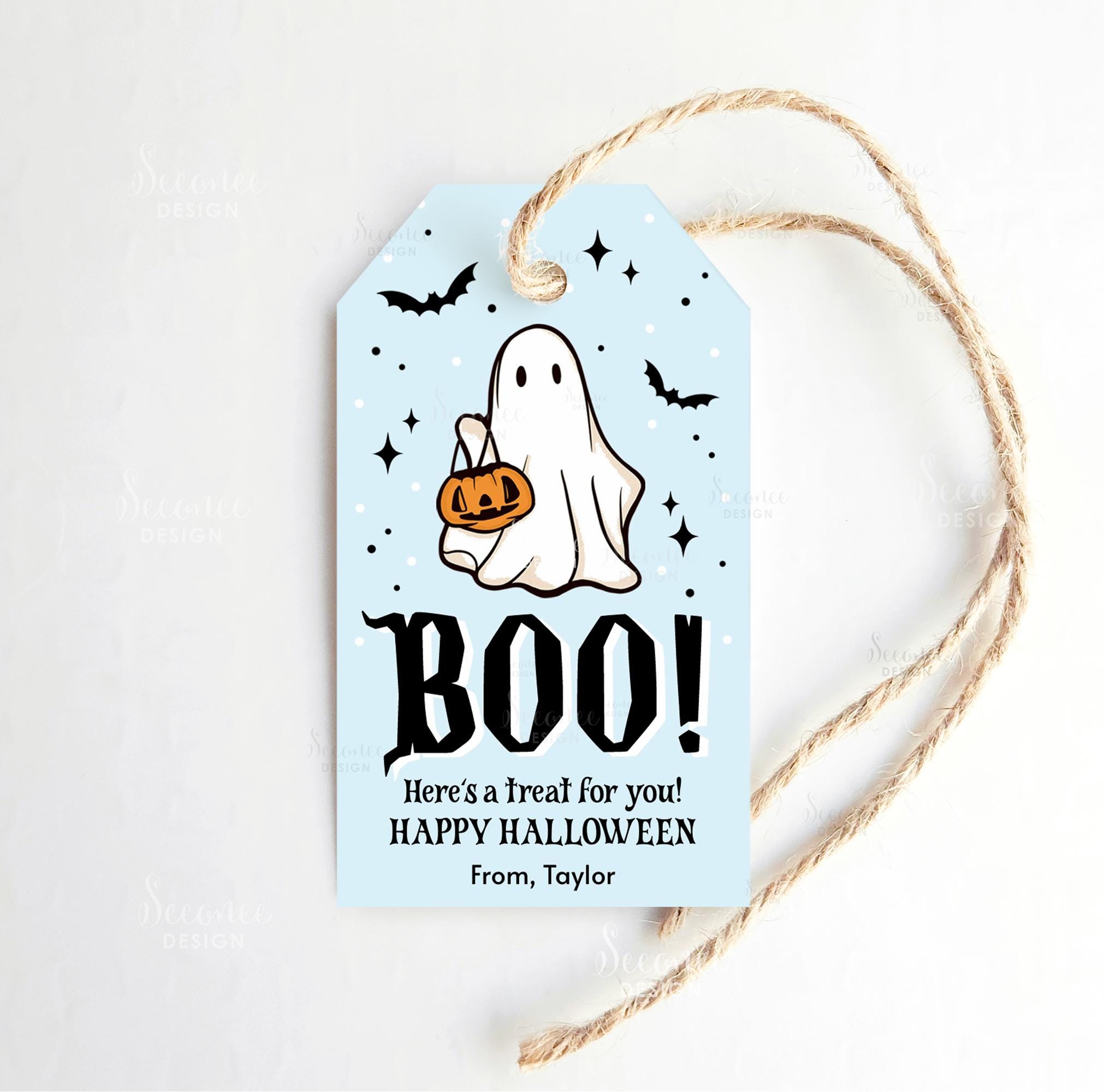 Boo Here's A Treat for You Halloween Gift Tag, Printable Happy ...