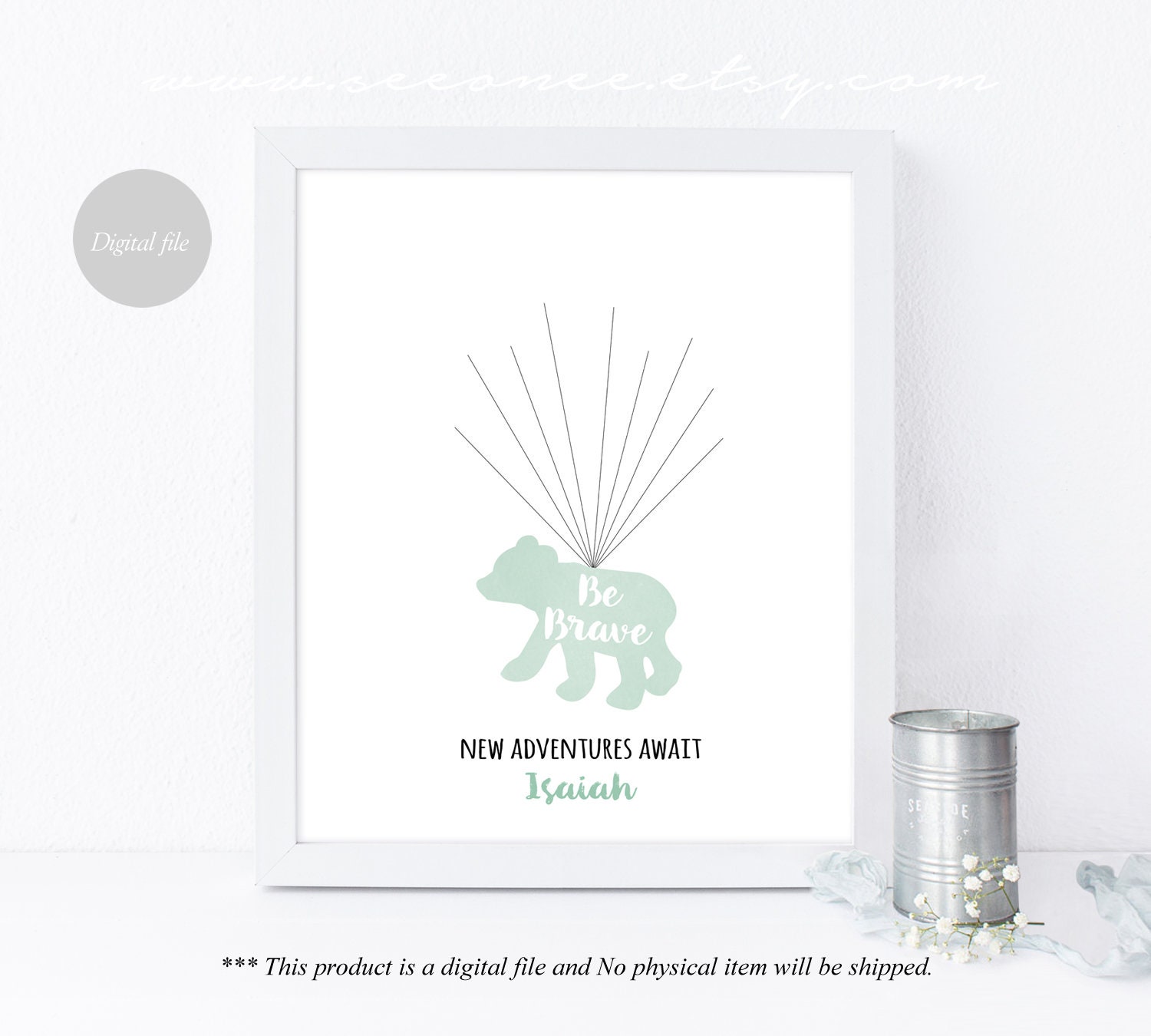 Little Bear Fingerprint Guestbook, Thumbprint Guestbook Alternative, Be ...