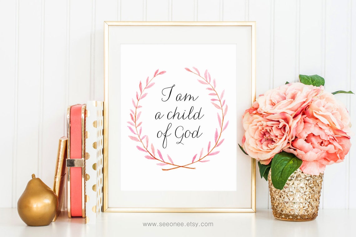 I Am a Child of God Printable Nursery Art Pink Bible Verse - Etsy