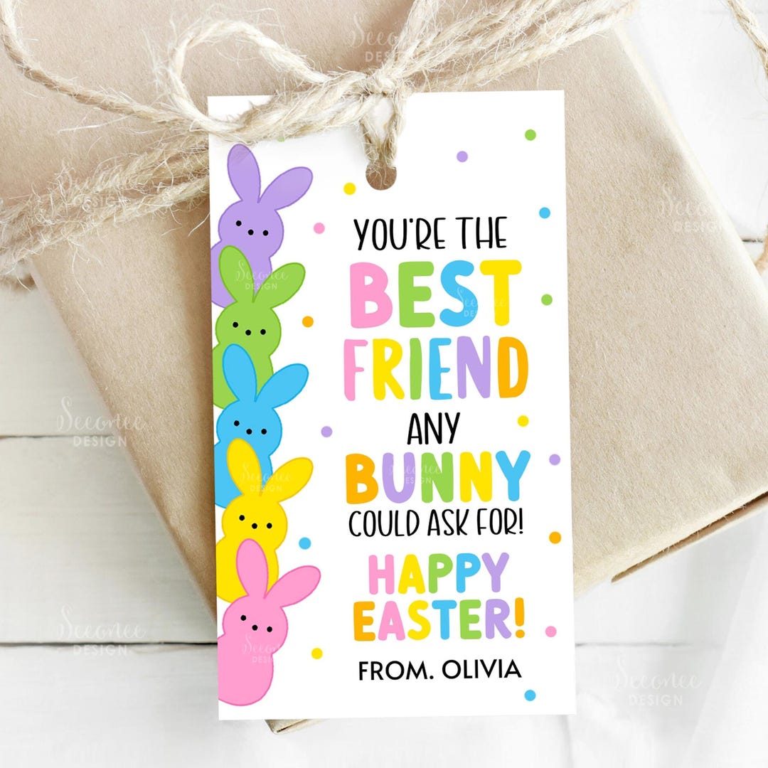 Printable Easter Gift Tags the Best Friend Any Bunny Easter Basket Tag ...