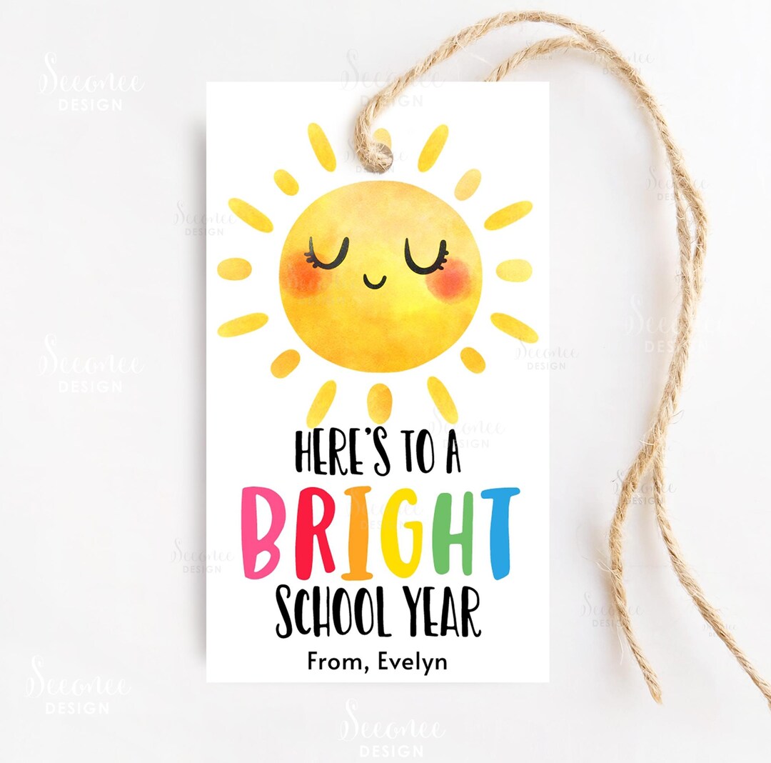 Here's to A Bright School Year Welcome Back to School Gift Tag ...