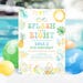 Editable Splash Into Eight 8th Birthday Pool Party Invitation Summer ...