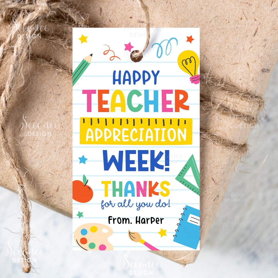 Teacher Appreciation Gift Tags Printable Thank You Teacher Gift Tag ...