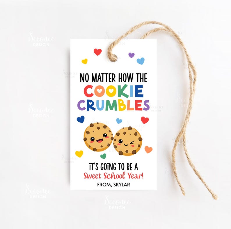Happy First Day Tags Back to School Cookie Tag 1st Day of School Sweet ...