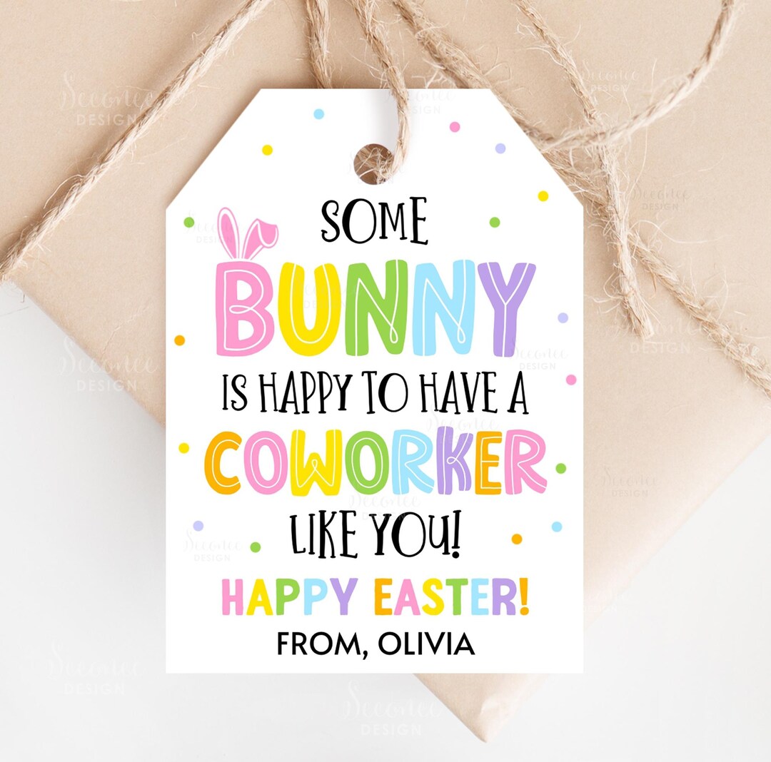 Easter Coworker Gift Tag Printable, Happy Easter Gift Tags, Easter Co ...