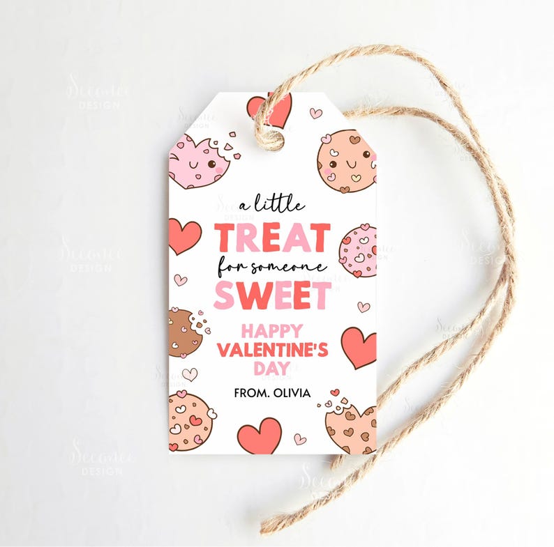Valentine Cookie Gift Tag Printable A Little Treat for Someone Sweet ...