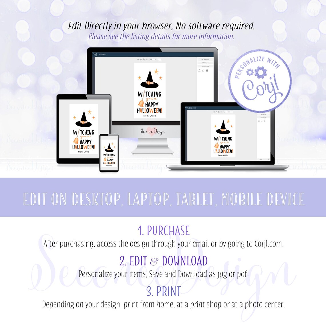 Editable Halloween Treat Tags, Halloween Witch Favor Tags, Witching You ...