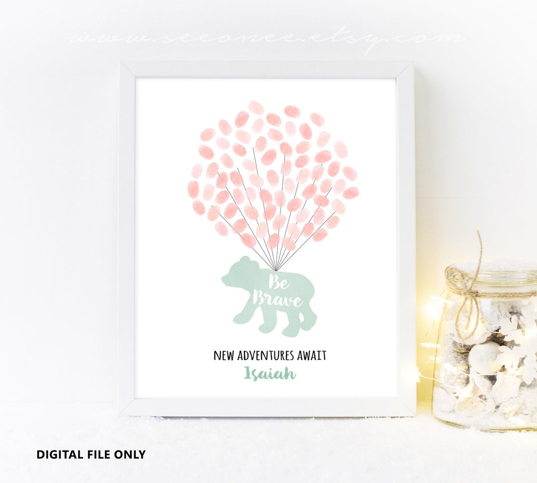 Little Bear Fingerprint Guestbook Thumbprint Guestbook - Etsy Australia