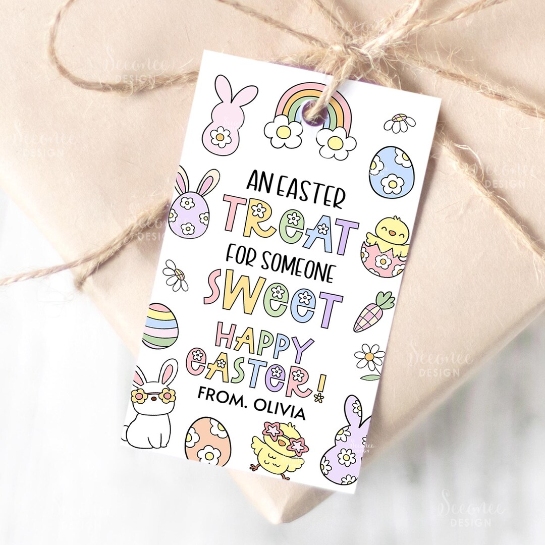 Happy Easter Gift Tag Printable Easter Treat for Someone Sweet Favor ...