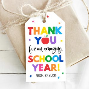 Teacher Appreciation Gift Tags Thank You Teacher Gift Tag End of Year ...