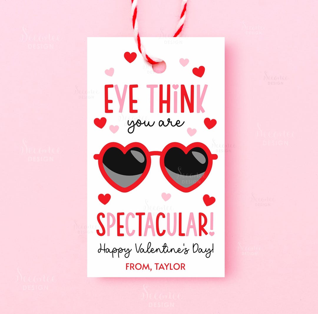 Printable Sunglasses Valentine Tag, You Are Spectacular Card ...
