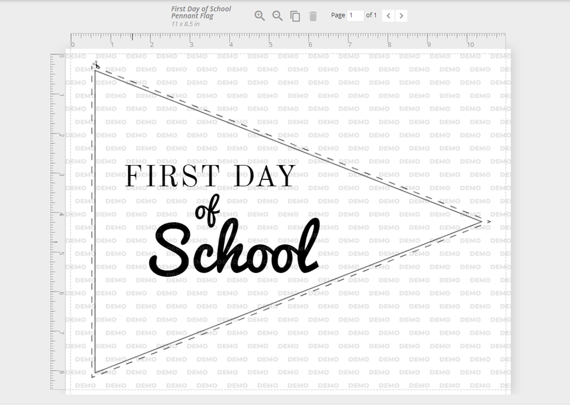 First Day of School Printable Pennant Flag Editable Template - Etsy