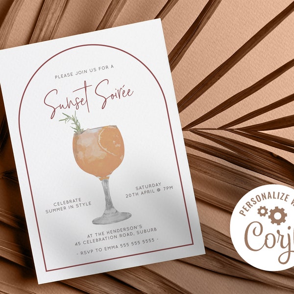 Sunset Birthday Party Invitation - Etsy