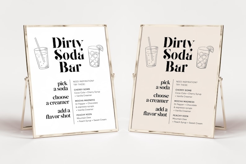 Dirty Soda Printable, Dirty Soda Menu Graduation Soda Bar Menu, Dirty ...