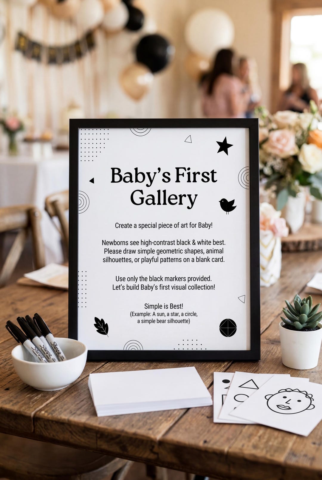 Baby Shower Station Sign - High Contrast Card Activity - Sensory Card ...