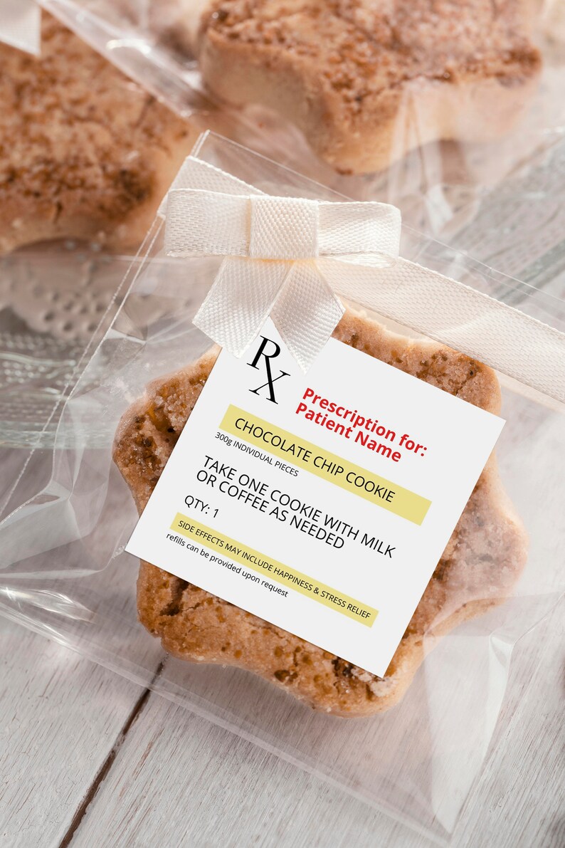 Printable Rx Prescription Cookie Label or Sticker Template - Etsy