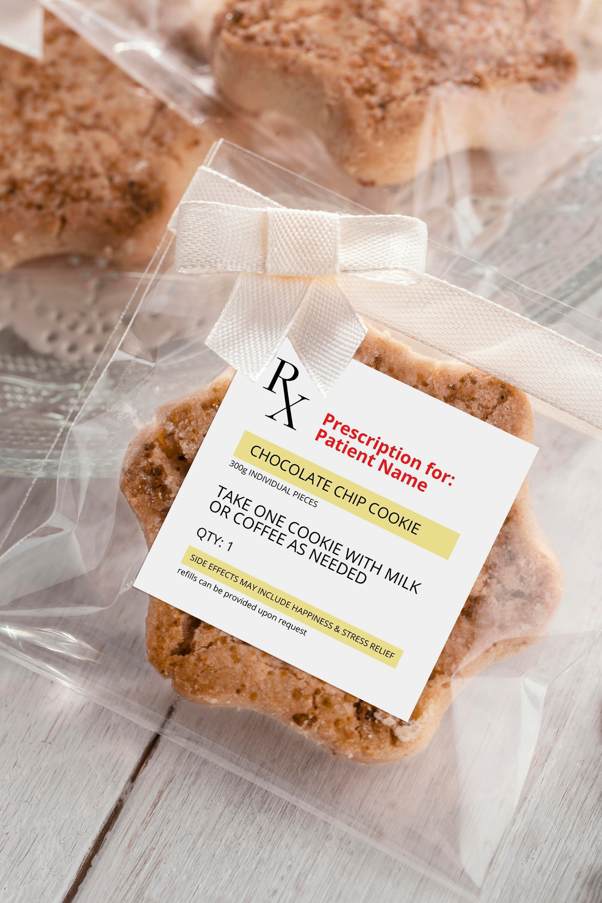 Printable Rx Prescription Cookie Label or Sticker Template - Etsy