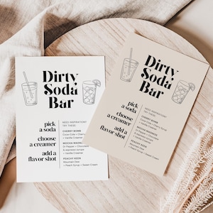 Dirty Soda Printable, Dirty Soda Menu Graduation Soda Bar Menu, Dirty ...