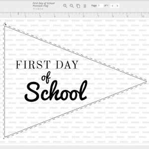 First Day of School Printable Pennant Flag Editable Template - Etsy