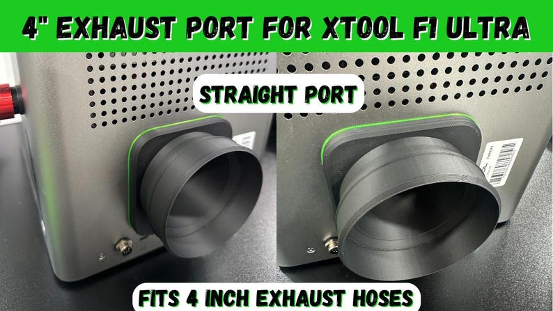 4 Inch Exhaust Port for Xtool F1 Ultra Laser Engraver; 90-degree or ...