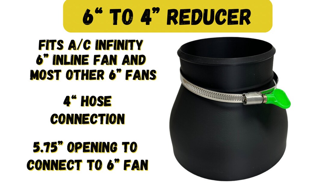 6 Inch to 4 Inch Reducer for AC Infinity 6 Inch Inline Duct Fan and ...