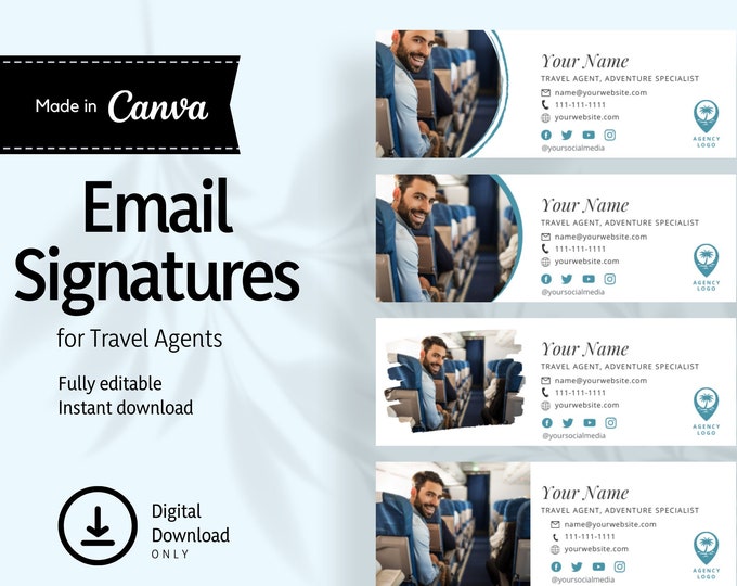 Email Signature Template for Travel Agents or Any Business - Etsy