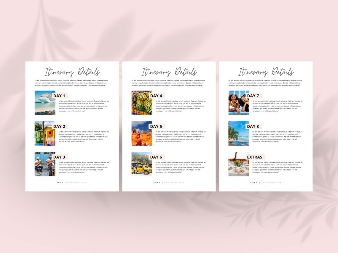 Trip Itinerary Template for Travel Agents, Instant Download, Editable ...