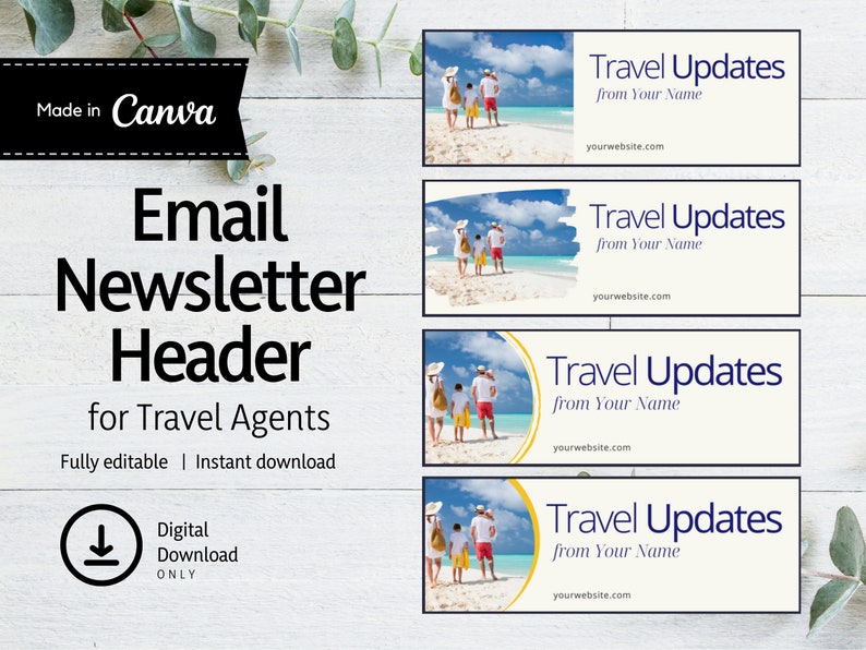 Email Newsletter Header Template for Travel Agents or Any Business ...
