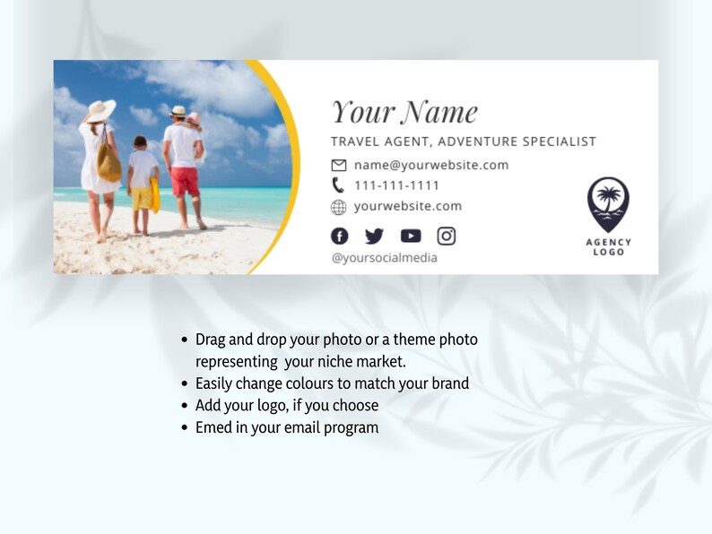 Email Signature Template for Travel Agents or Any Business INSTANT ...