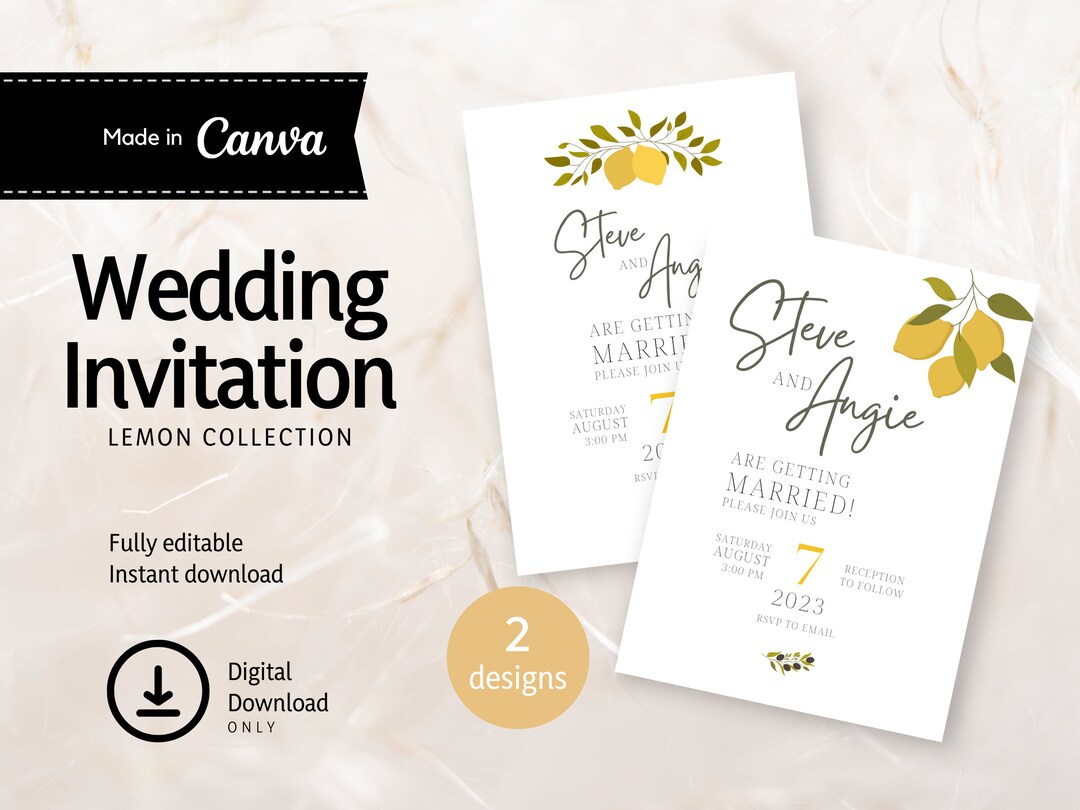 Wedding Invitation Template Instant Download, Printable, Canva Template ...