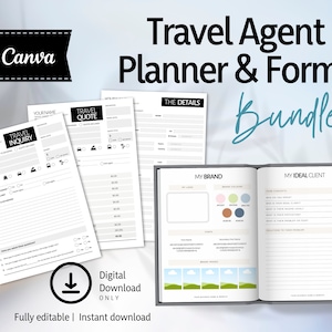 Travel Agent Bundle: Planner Plus Intake and Quote Forms, Editable ...