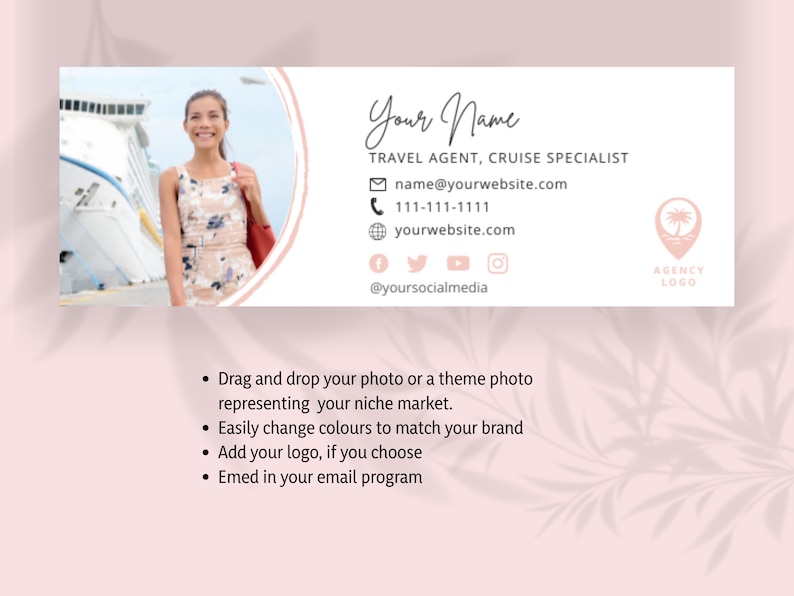 Email Signature Template for Travel Agents or Any Business INSTANT ...